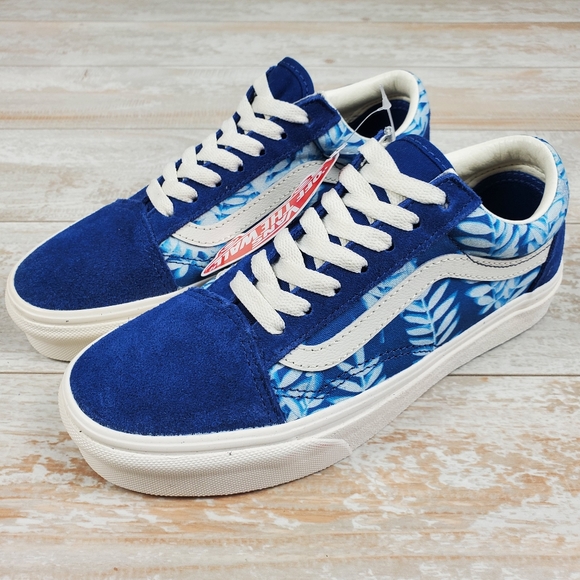 Vans | Shoes | Vans Old Skool Solar Floral True Blue Marshmallow | Poshmark